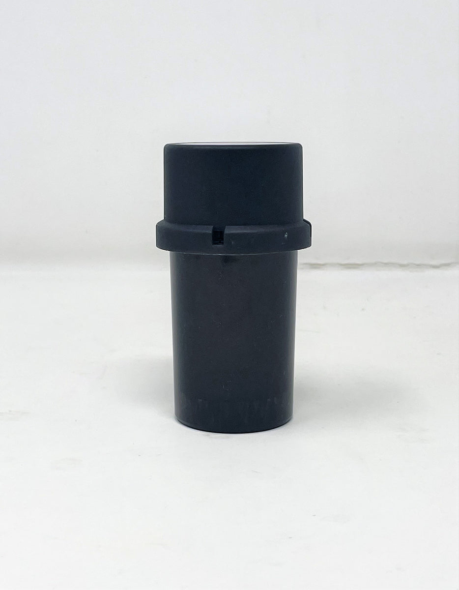 Solid Black Storage Container w/ Built-In Grinder