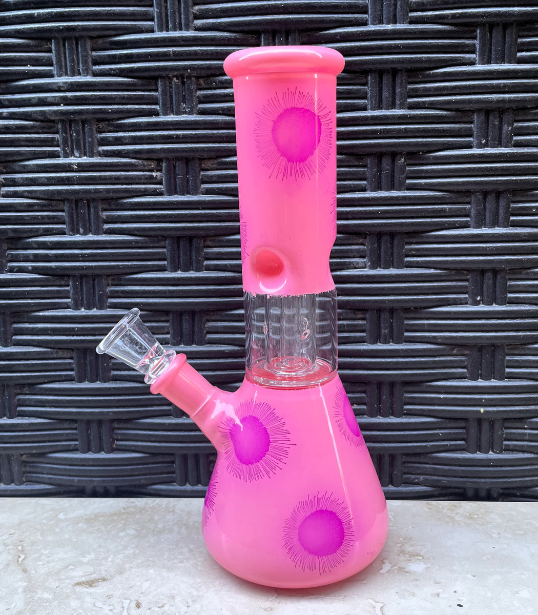 8" Glass Beaker Bong Dome Perc Ice Catchers Slide in stem with Bowl