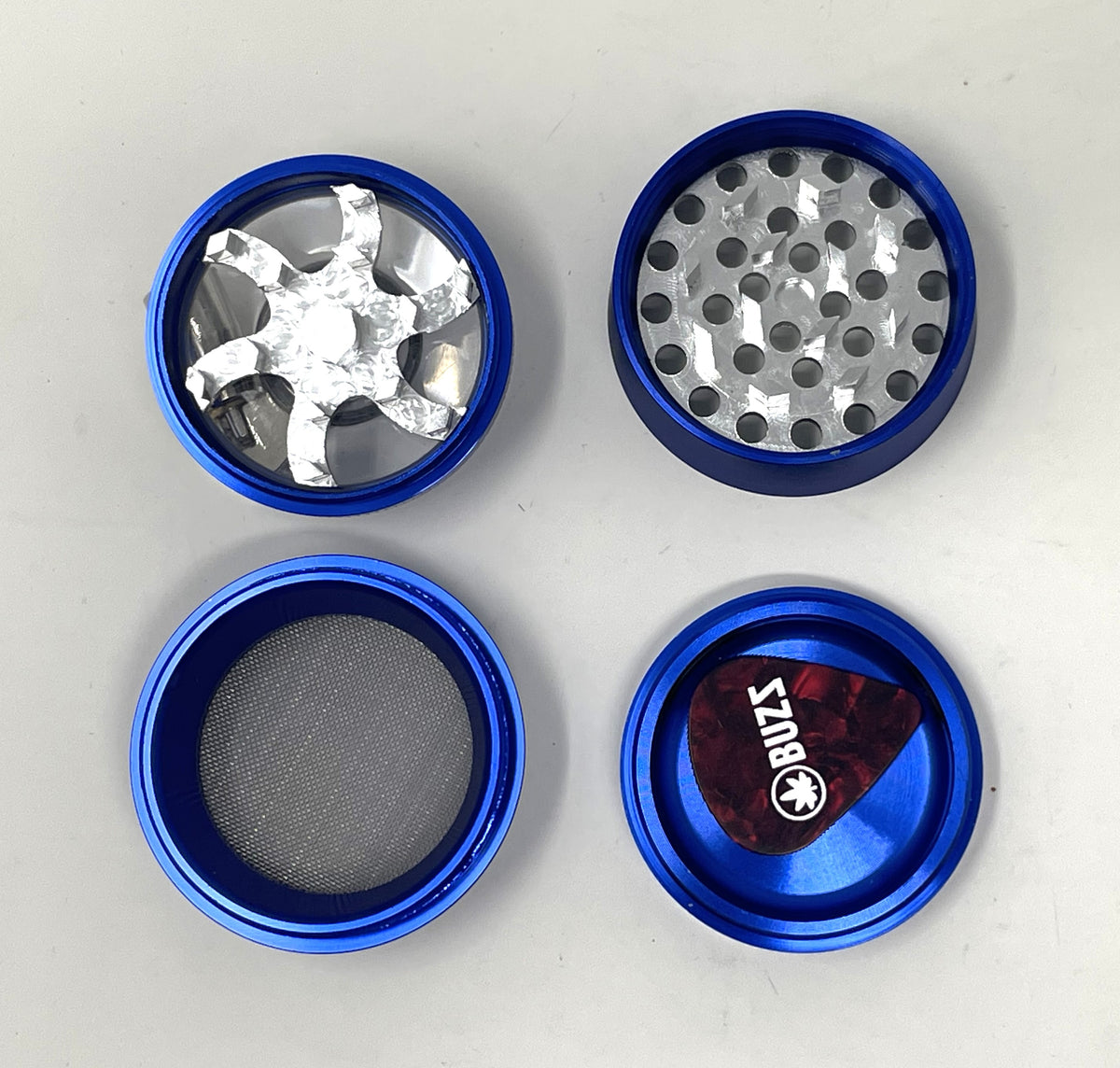 Hand Cracker 4 Part Meta Grinder with Handle (Blue)