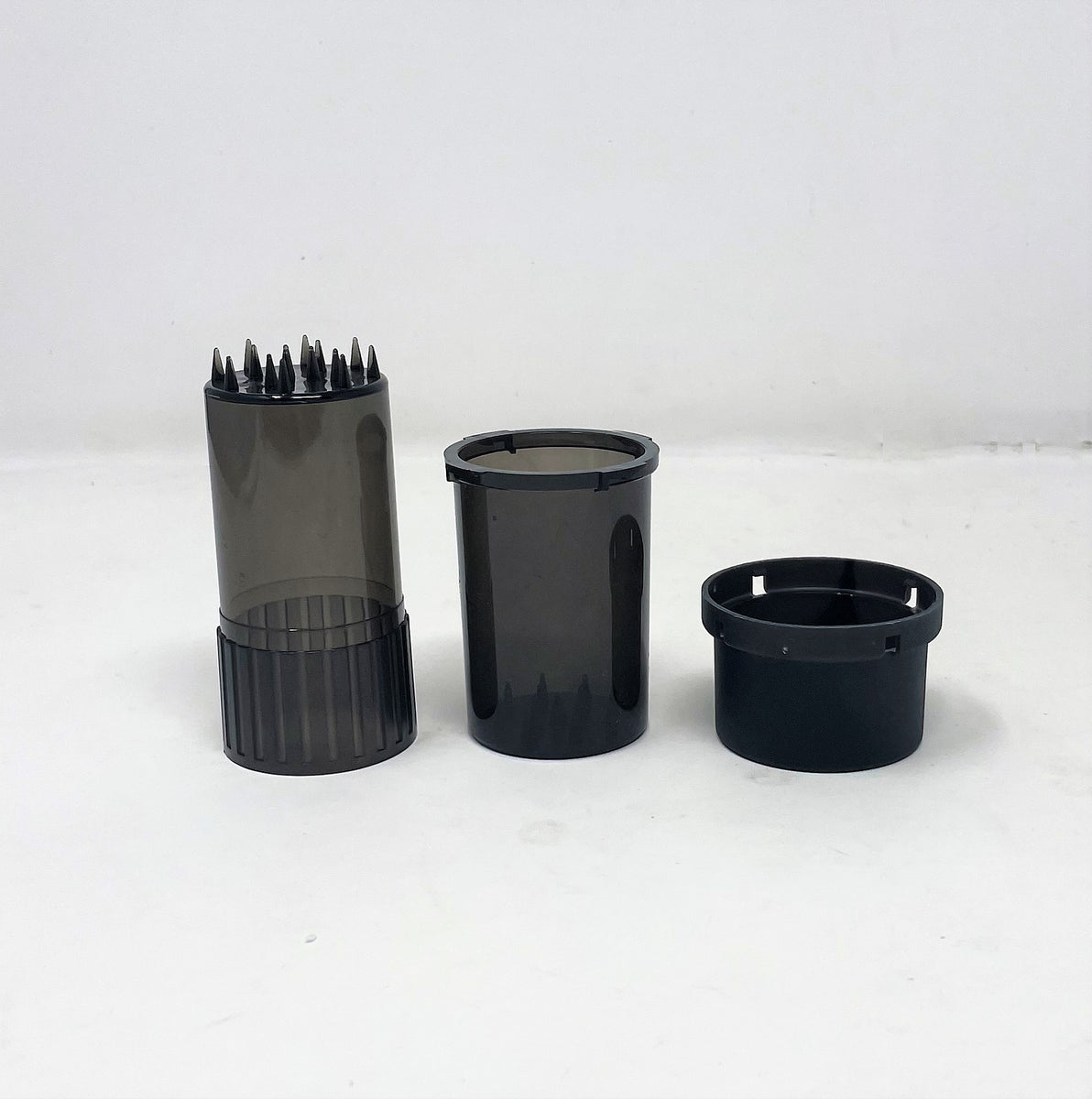 Solid Black Storage Container w/ Built-In Grinder