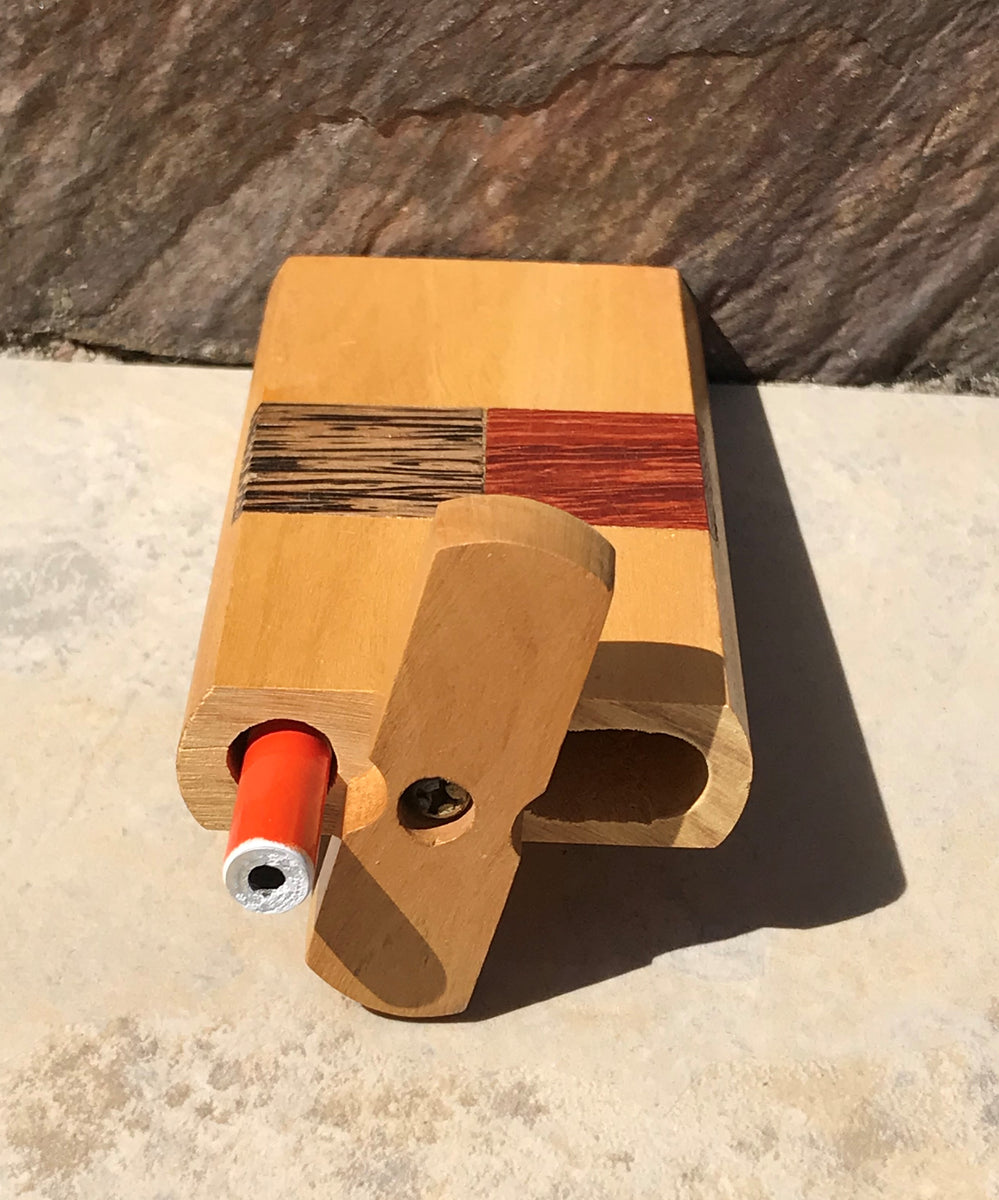 4" Swivel Cap Wood Dugout/Stash Box w/One Hitter & Grinder - Great Gif