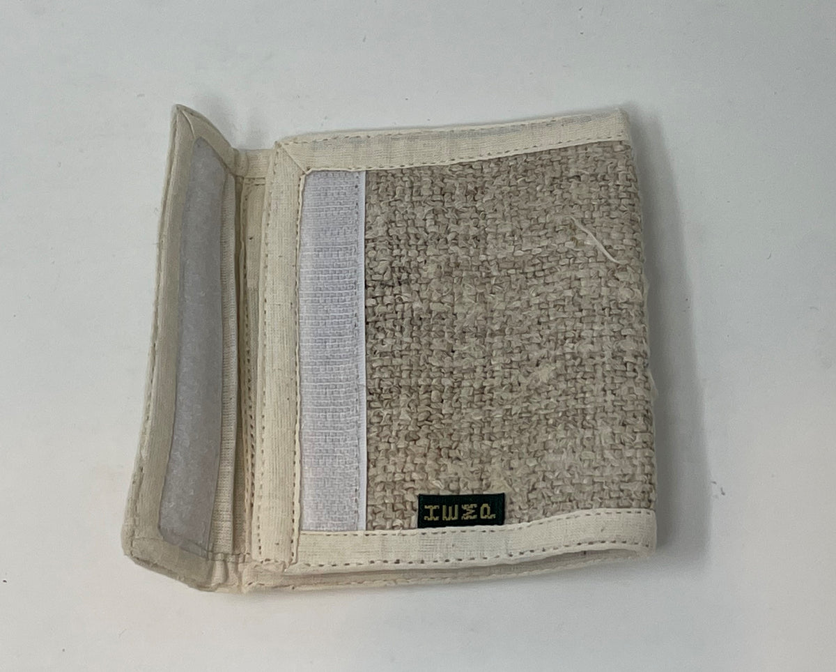 Organic Pure Hemp Handmade Trifold Wallet - Ying/Yang Design