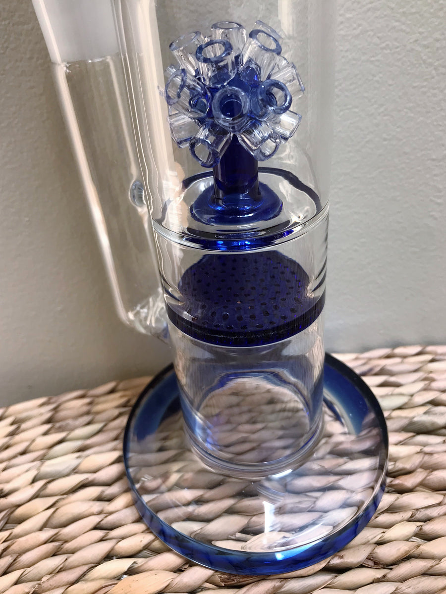 16" Honeycomb & Sprinkler Perc Water Rig w/6 Ice Catchers & Blue Yoda