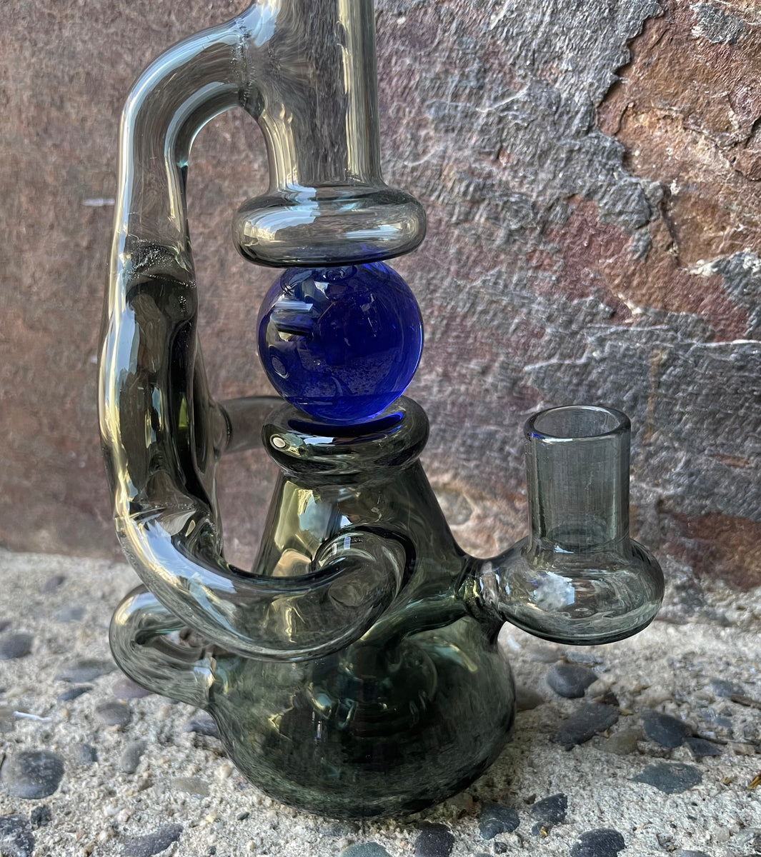 Collectible 8" Trapped Marble Best Thick Glass Rig Shower Perc w/Diamo