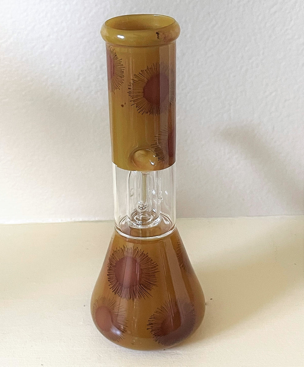 8" Glass Beaker Bong Dome Perc Ice Catchers Slide in stem with Bowl