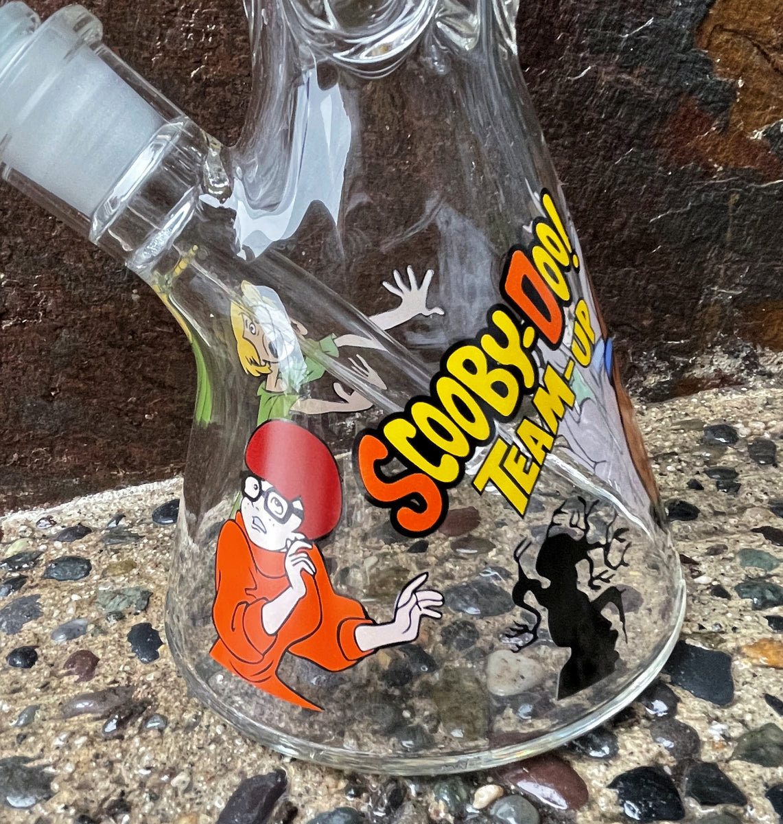 Collectible 14" Thick Heavy Glass Beaker Bong Scooby Doo Design 2 - Bo