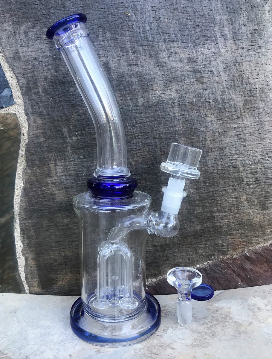 10.5" Bent Neck Thick Glass Water Rig with 4 Arm Shower Perc's & 2 -14