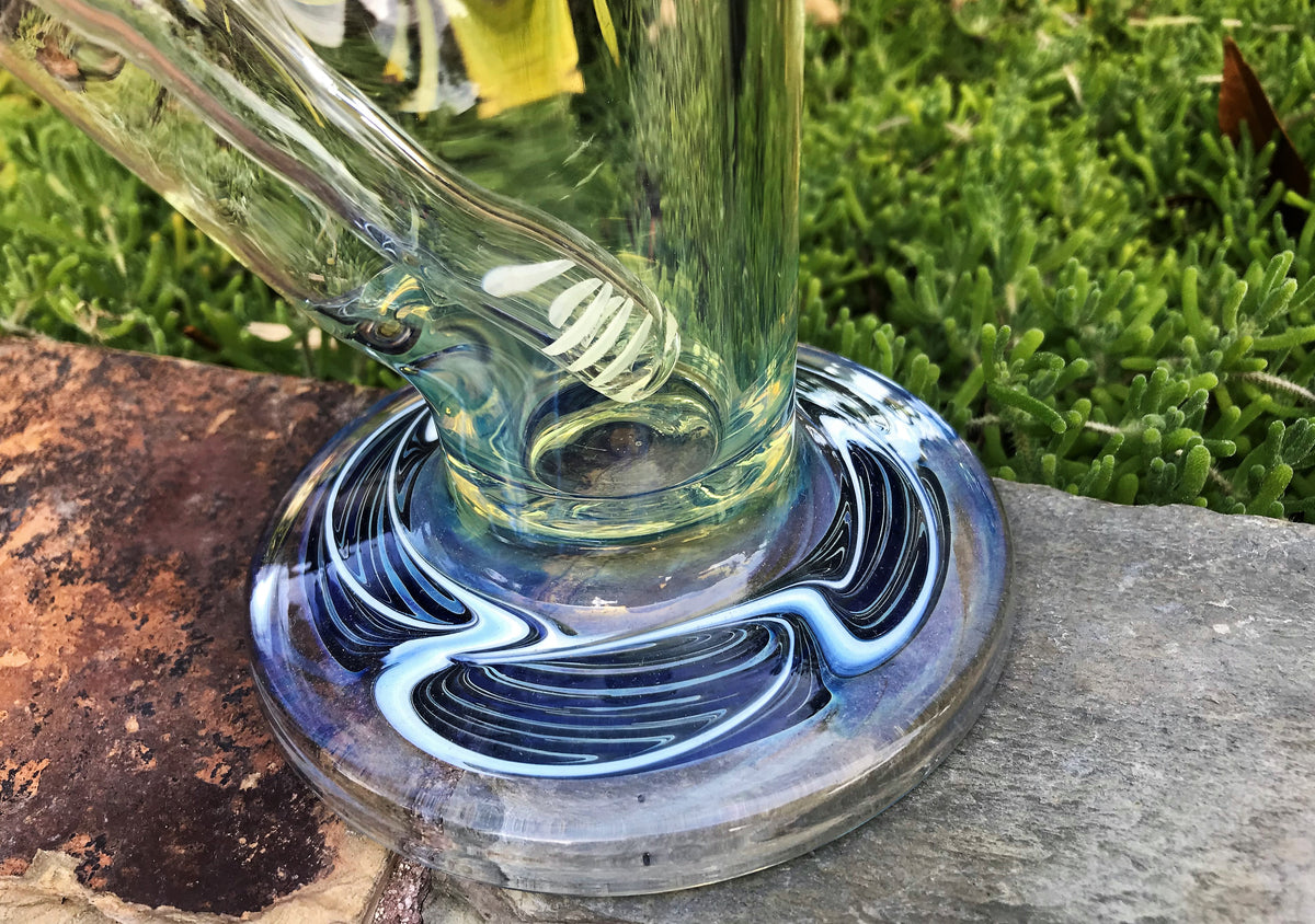 12" Classic Thick Fumed Glass, Straight Bong with Ice Catcher & 2 - 14