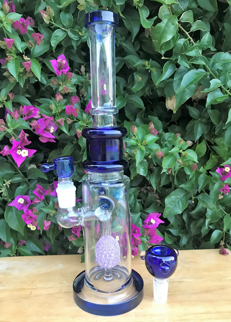 13" Thick Glass Water Rig Fritted Disc Perc w/2 - 18mm Male Slide Bowl
